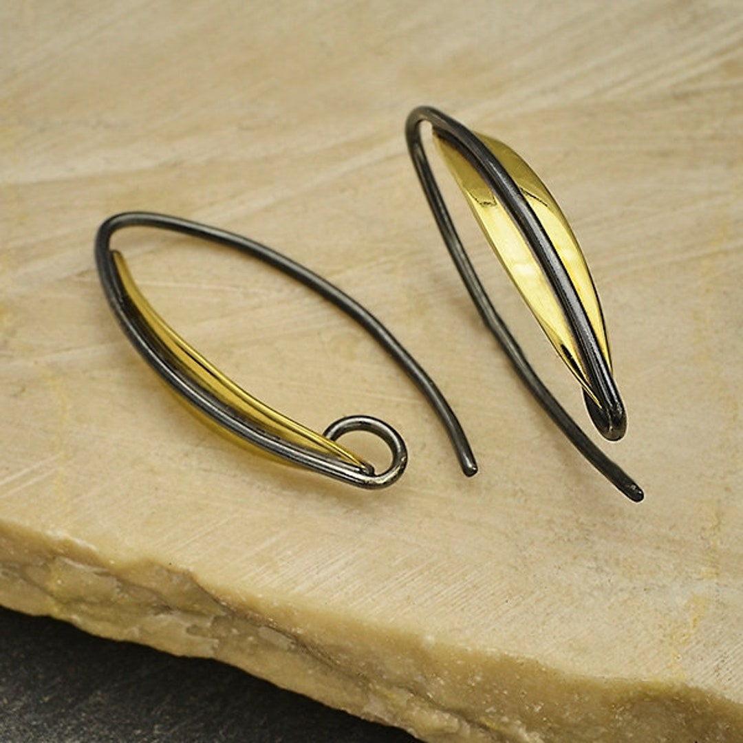 Sterling Silver With Bronze Almond Shape Ear Wire, DIY Jewelry Supplies ...