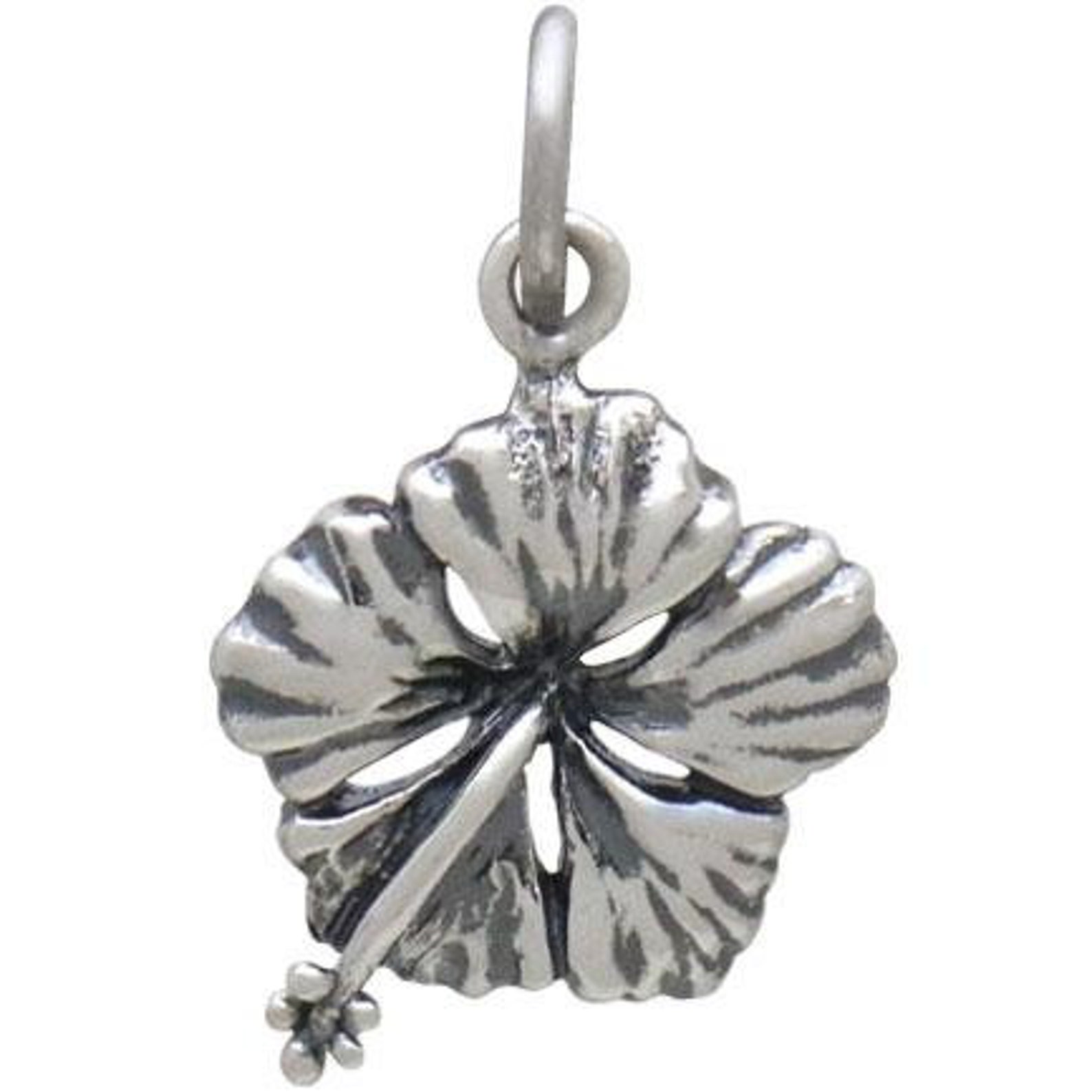 Sterling Silver Hibiscus Charm Flower Charm Hawaii Flower - Etsy