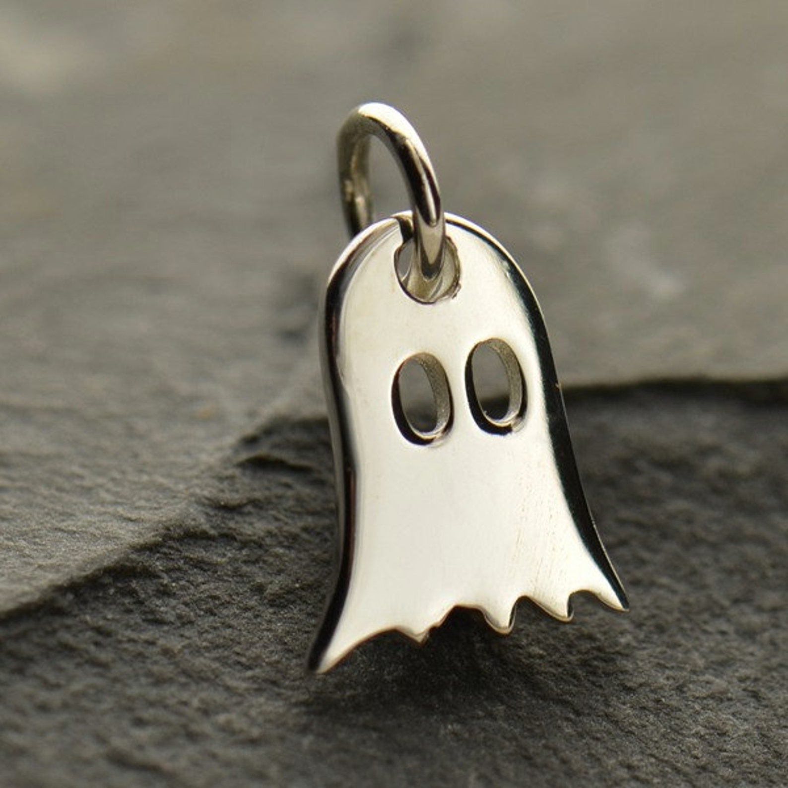 Sterling Silver Ghost Charm, Halloween Ghost, Silver Ghost Charm, Ghost ...