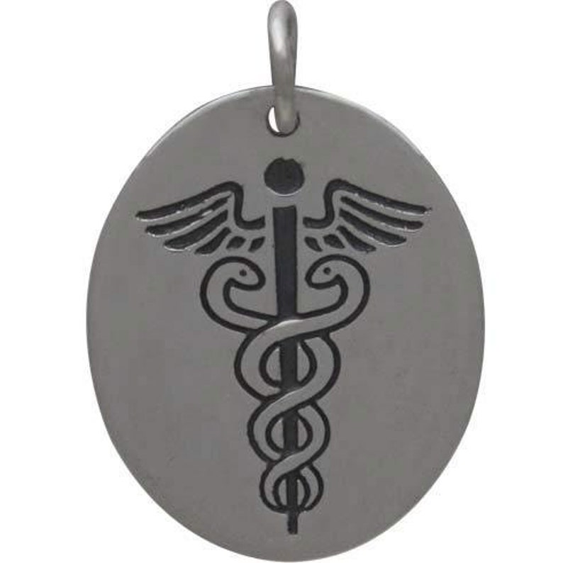 Caduceus Sterling Silver Charm EMT Paramedic Charm - Etsy