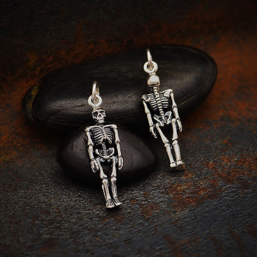 Sterling Silver Human Skeleton Anatomical Charms, Halloween Gifts, Best ...