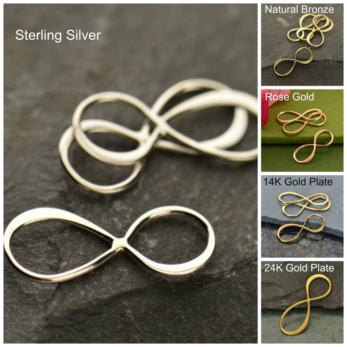 Sterling Silver Infinity Link Infinity Charm Silver | Etsy