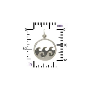 Wave Charm, Sterling Silver Charm, Surfer Gifts, Ocean Pendant, Beach ...