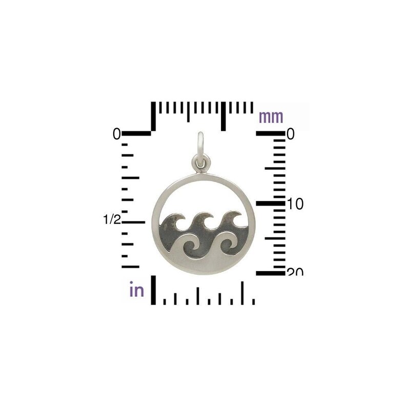 Wave Charm Sterling Silver Charm Surfer Gifts Ocean - Etsy