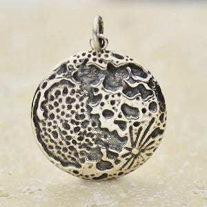 Sterling Silver Full Moon Pendant, Full Moon, Silver Full Moon ...