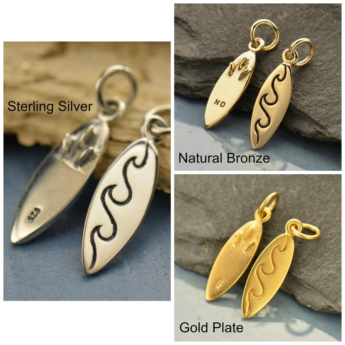 Sterling Silver Surfboard Charm Surfboard Jewelry Silver - Etsy