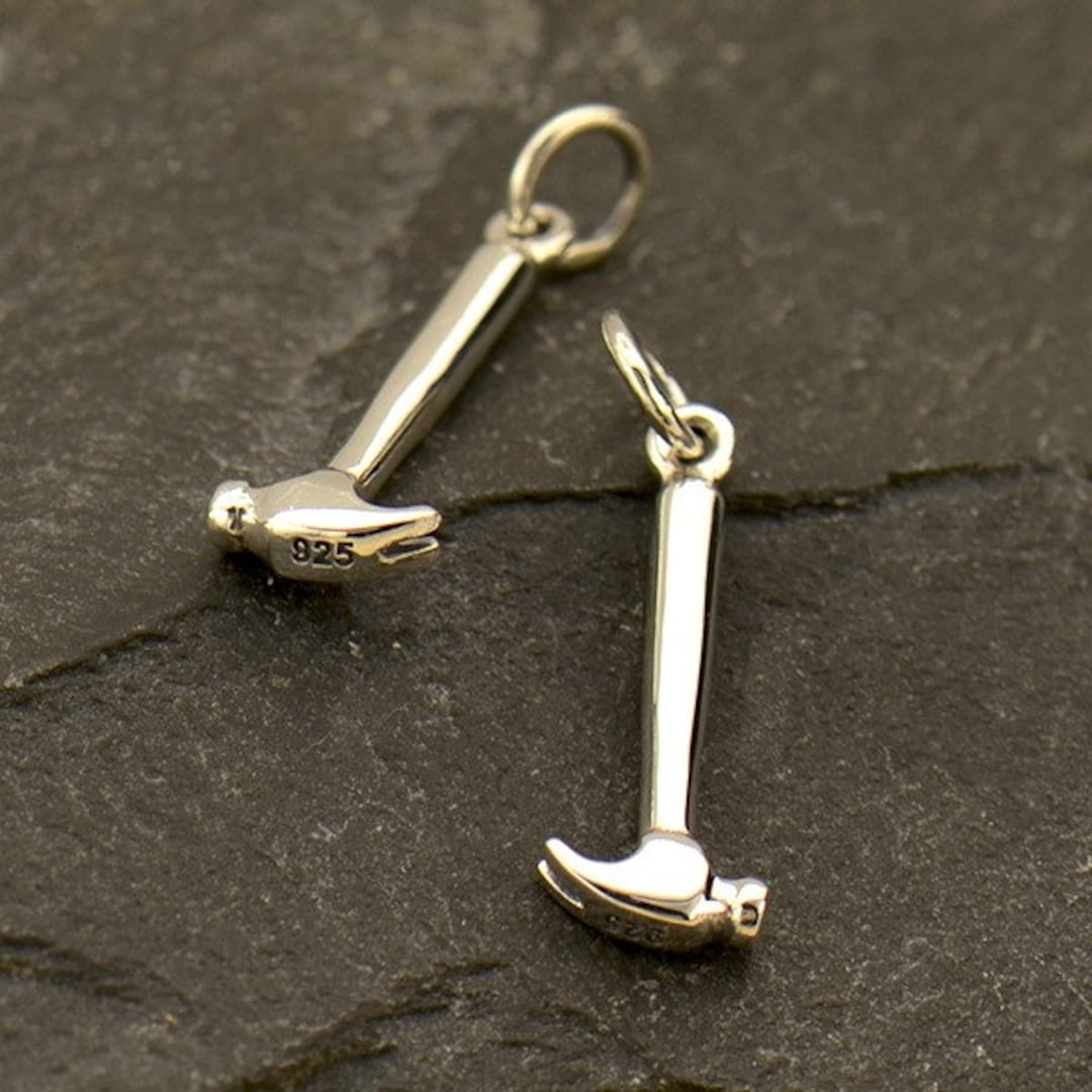 Sterling Silver Hammer Charm Tiny Tool Charm Tool Charm - Etsy