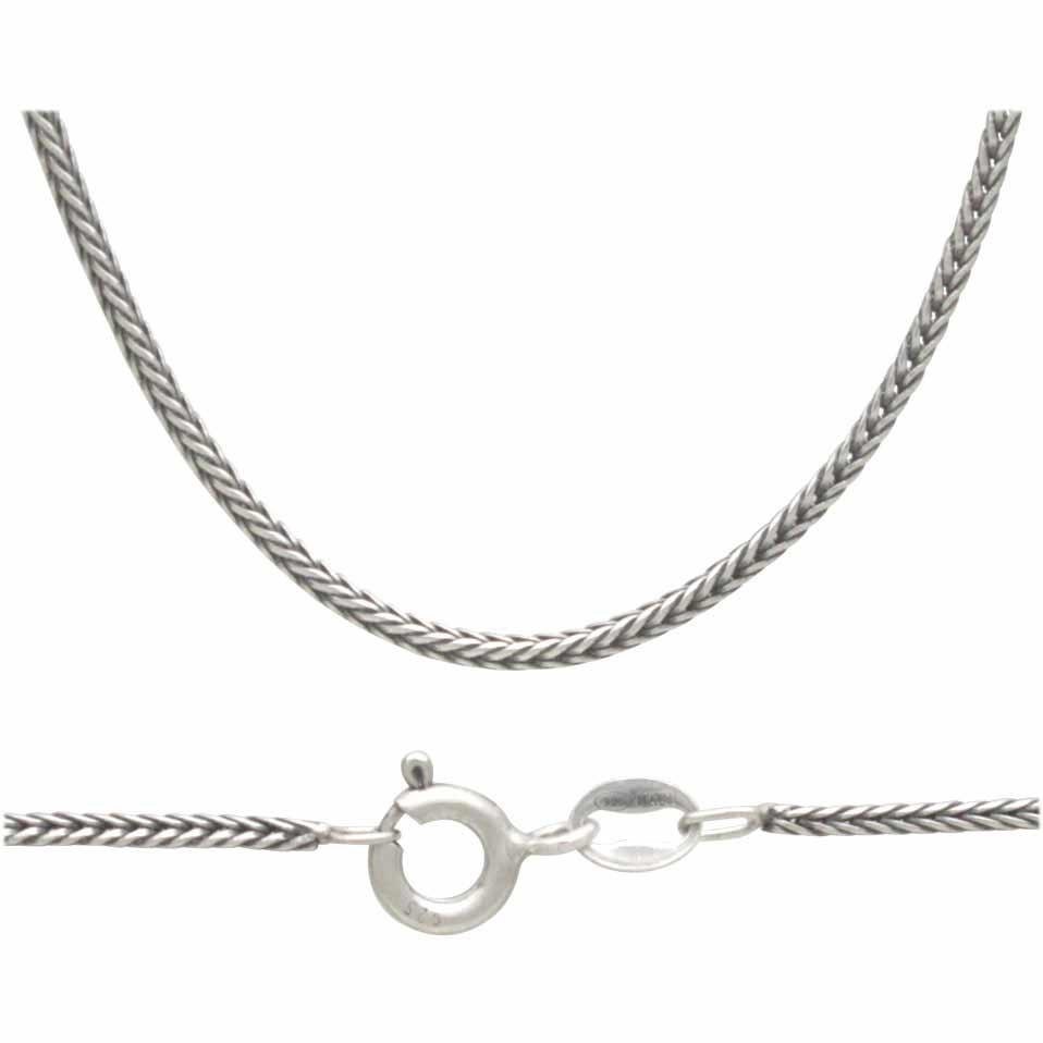 Sterling Silver Round Foxtail Chain, Foxtail Chain, Round Chain, Silver ...