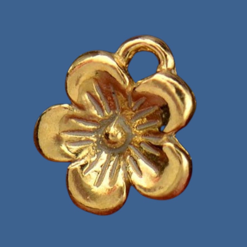 Gold Flower Charm - Etsy