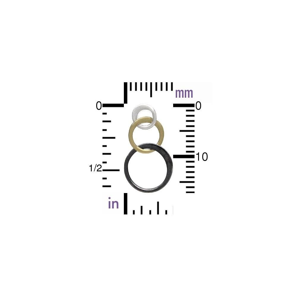 Mixed Metal Three Circles Jewelry Link, Anniversary Gift, Bridesmaid ...
