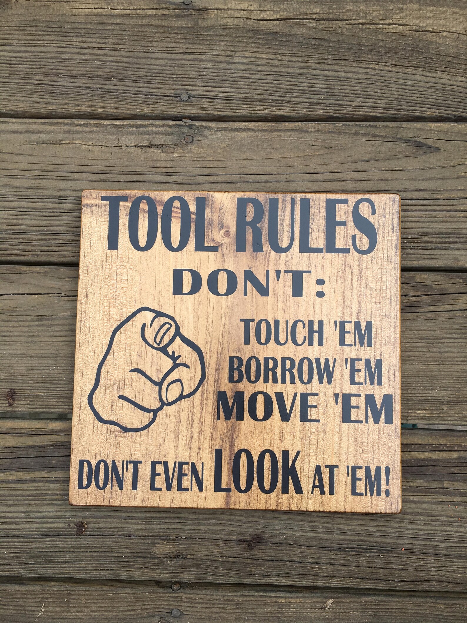 Tool Rules Wood Sign, Workshop Sign, Tool Sign, Gift for Dad, Gift for ...