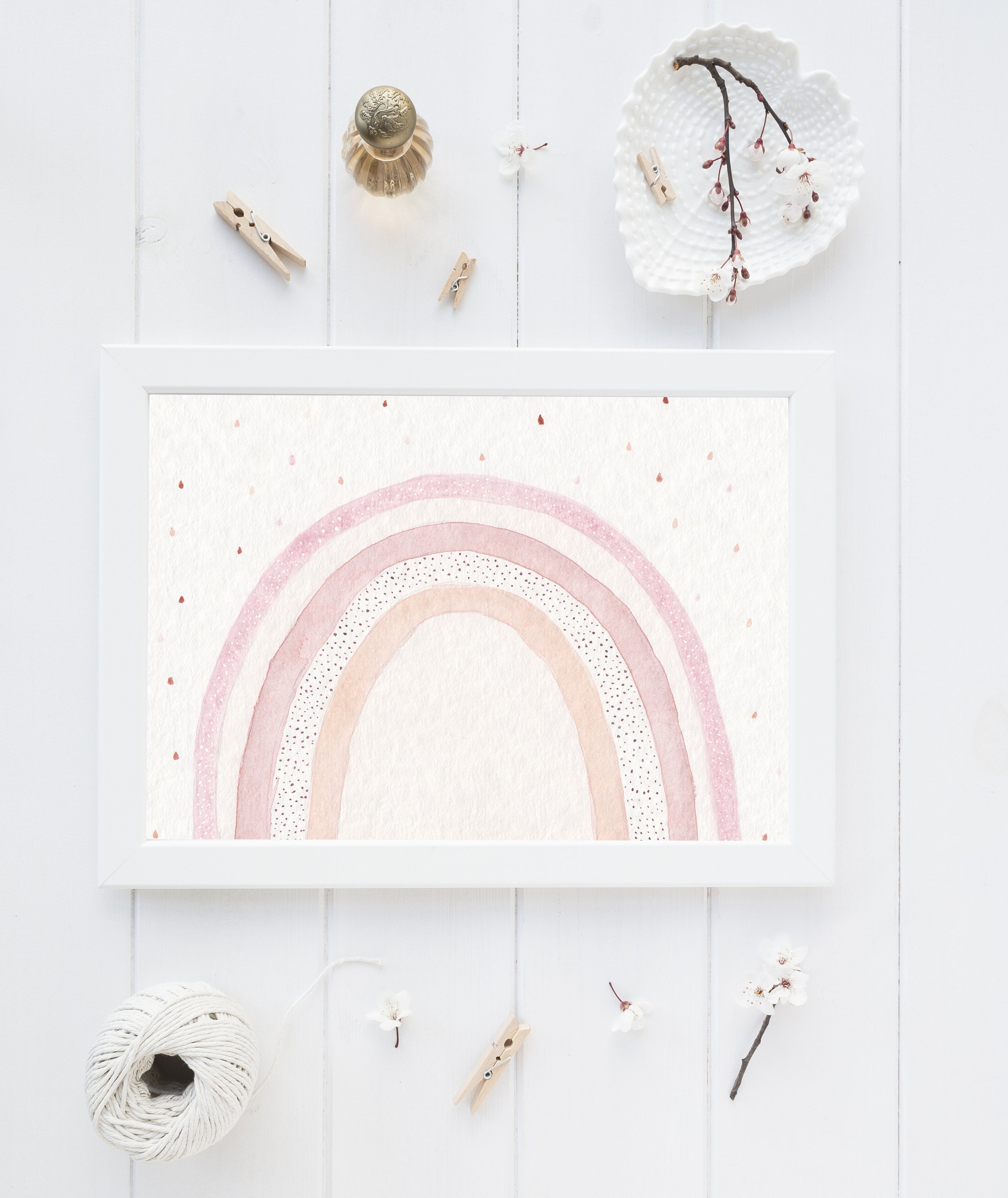 Rainbow Watercolor Nursery Print Nursery Wall Art Rainbow - Etsy