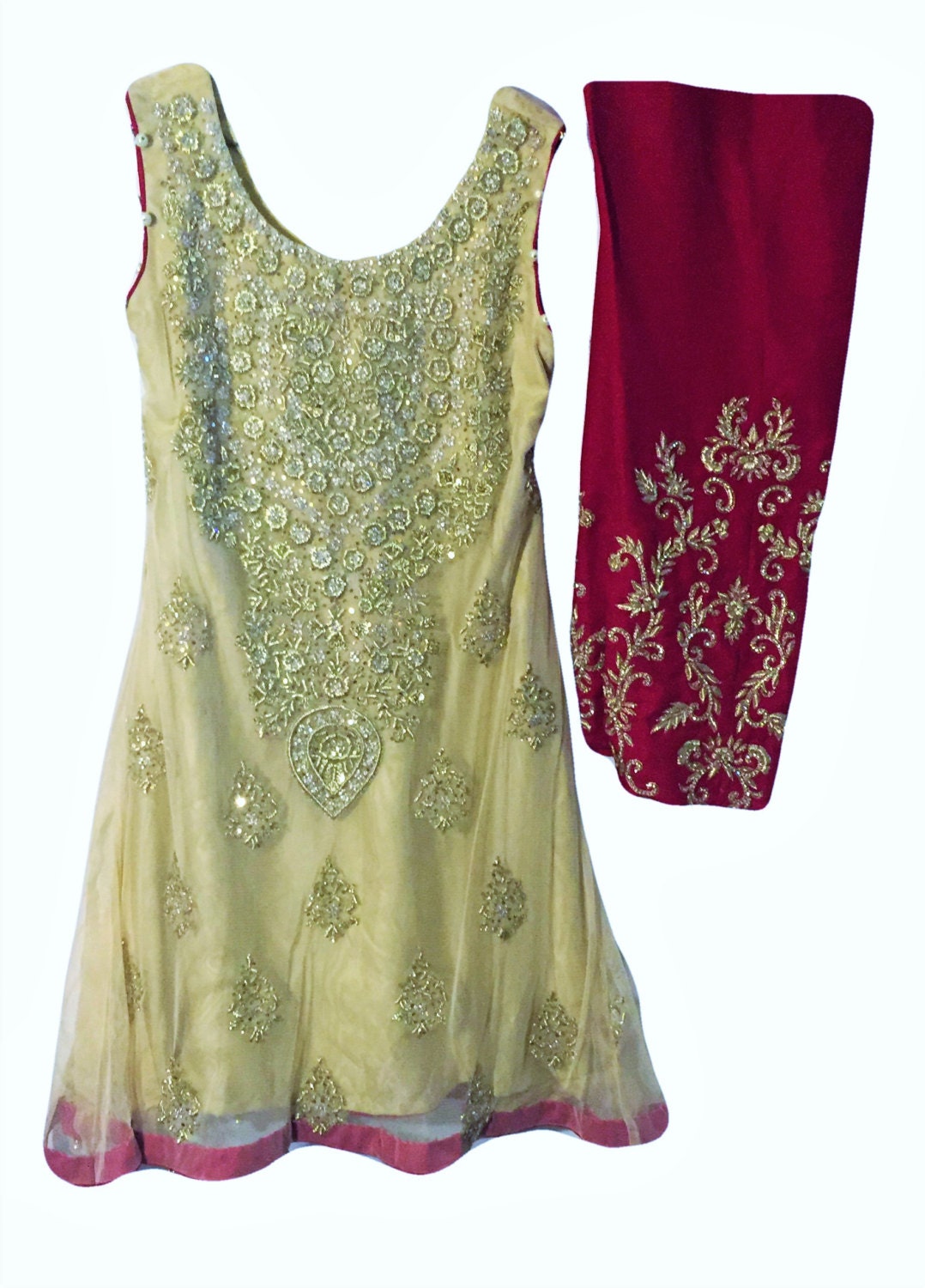 Mina Hasan Pakistani Dress- Beige Luxury Formal With Hand-embriodery ...