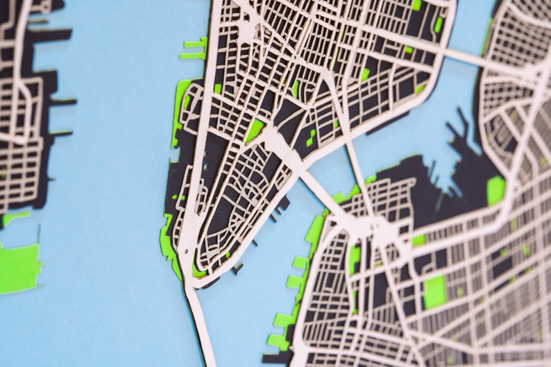 New York City Map Vector SVG File for Laser CNC Glowforge - Etsy UK