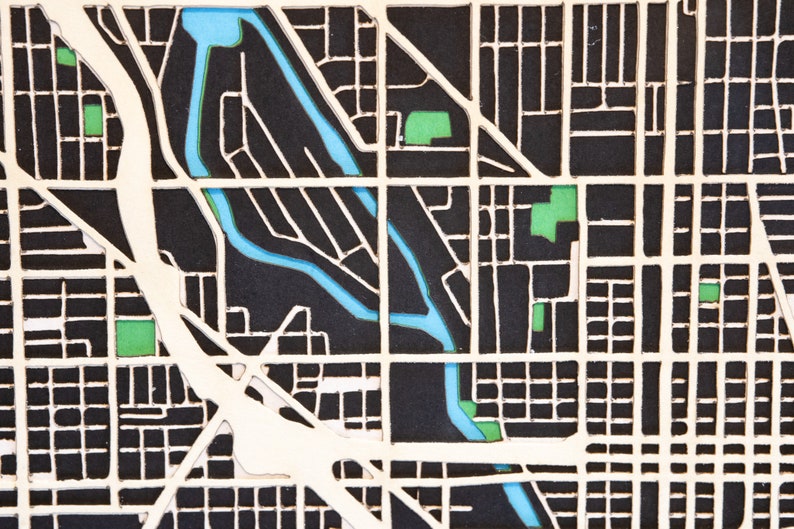 Chicago Map Vector SVG File for Laser CNC Glowforge Cricut - Etsy