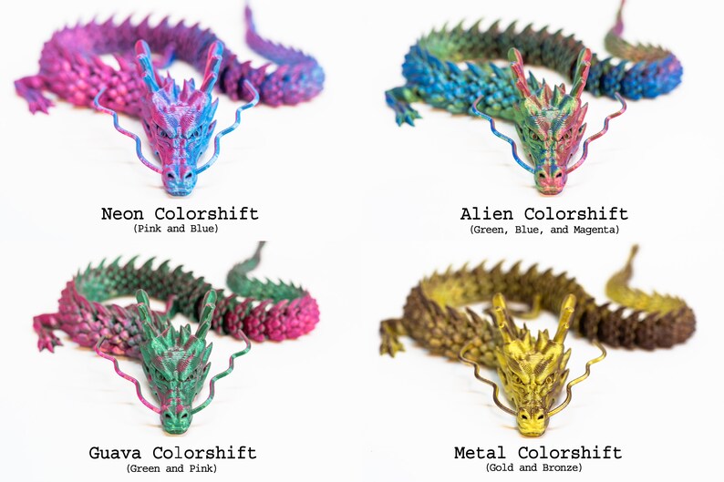 MULTICOLOR 3D Printed Articulated Dragon - Etsy