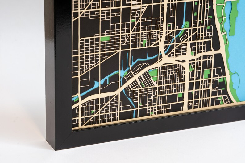 Chicago Map Vector SVG File for Laser CNC Glowforge Cricut - Etsy