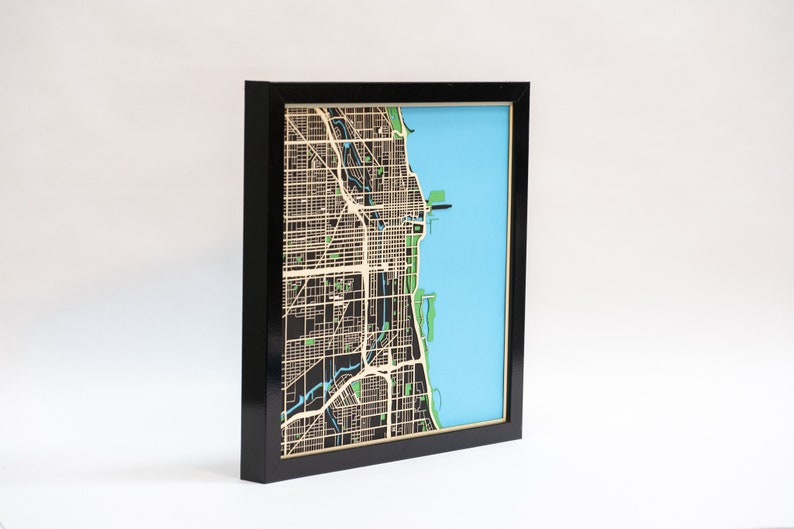 Chicago Map Vector SVG File for Laser CNC Glowforge Cricut Silhouette ...