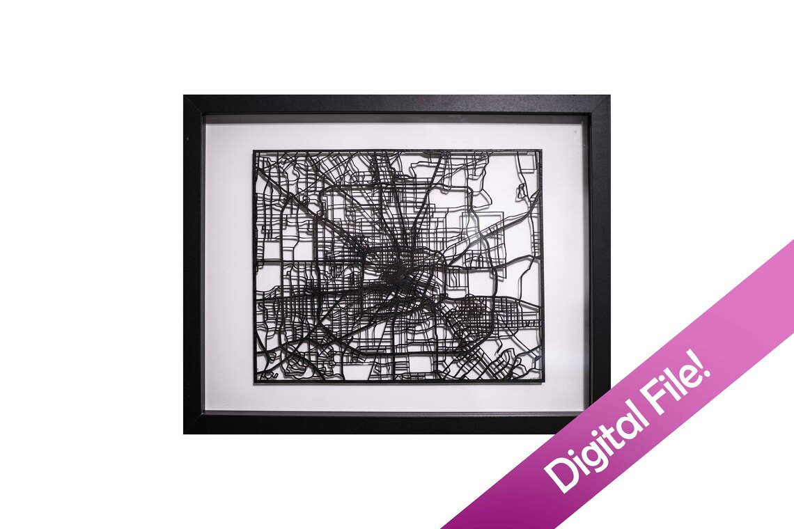 HOUSTON Texas Map SVG for Laser CNC Vinyl Cricut - Etsy