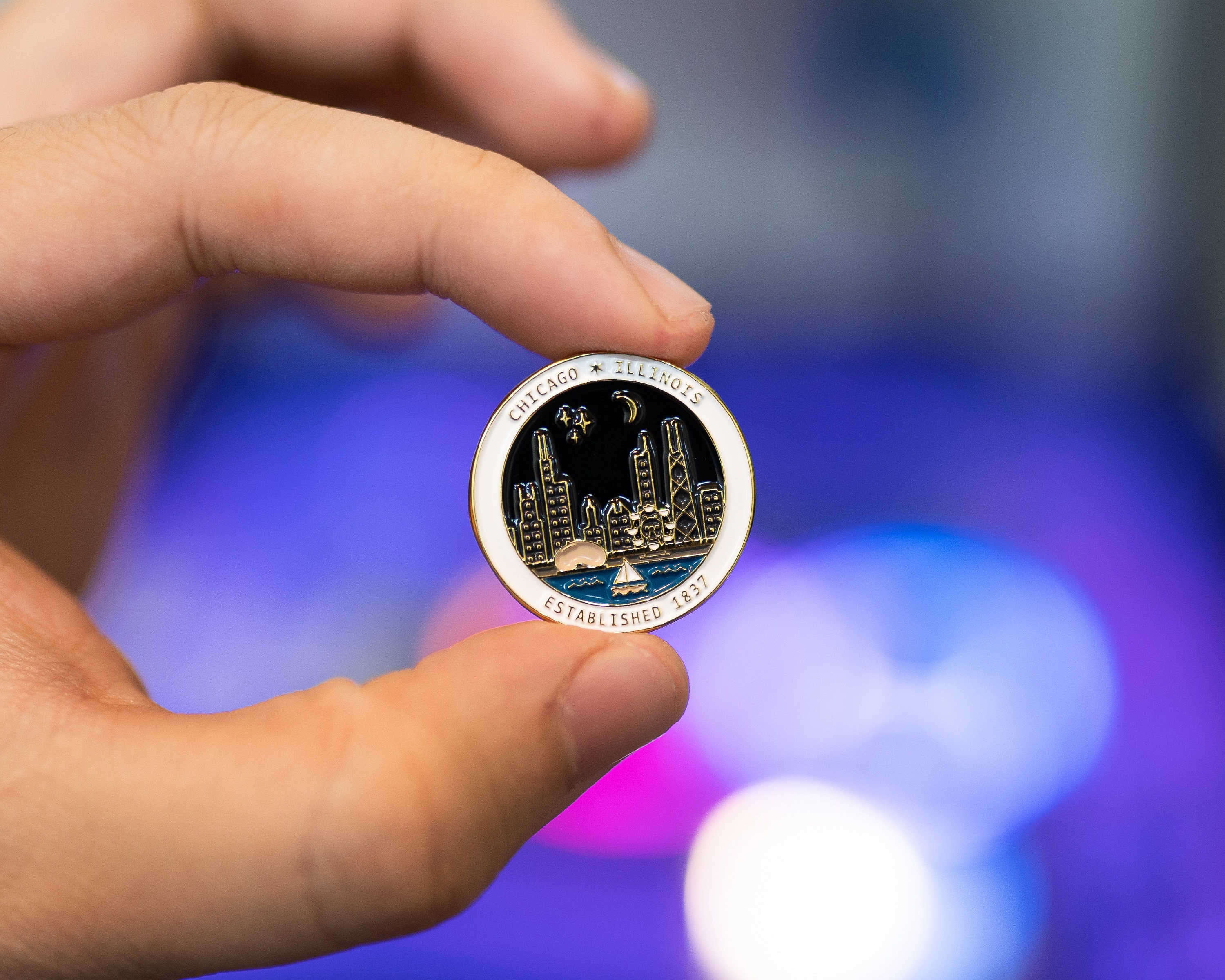 Chicago Enamel Pin - Etsy