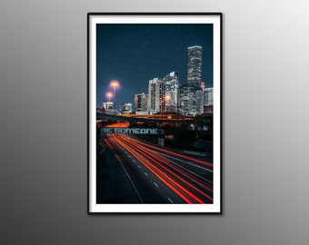Houston Skyline Be Someone - Etsy
