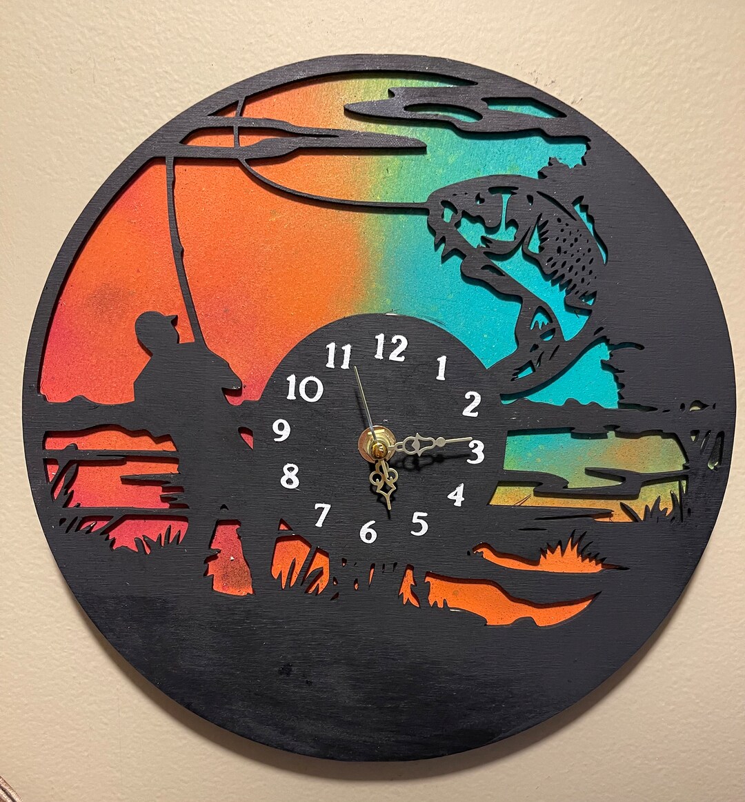 Clock With a Fishing Theme - Etsy
