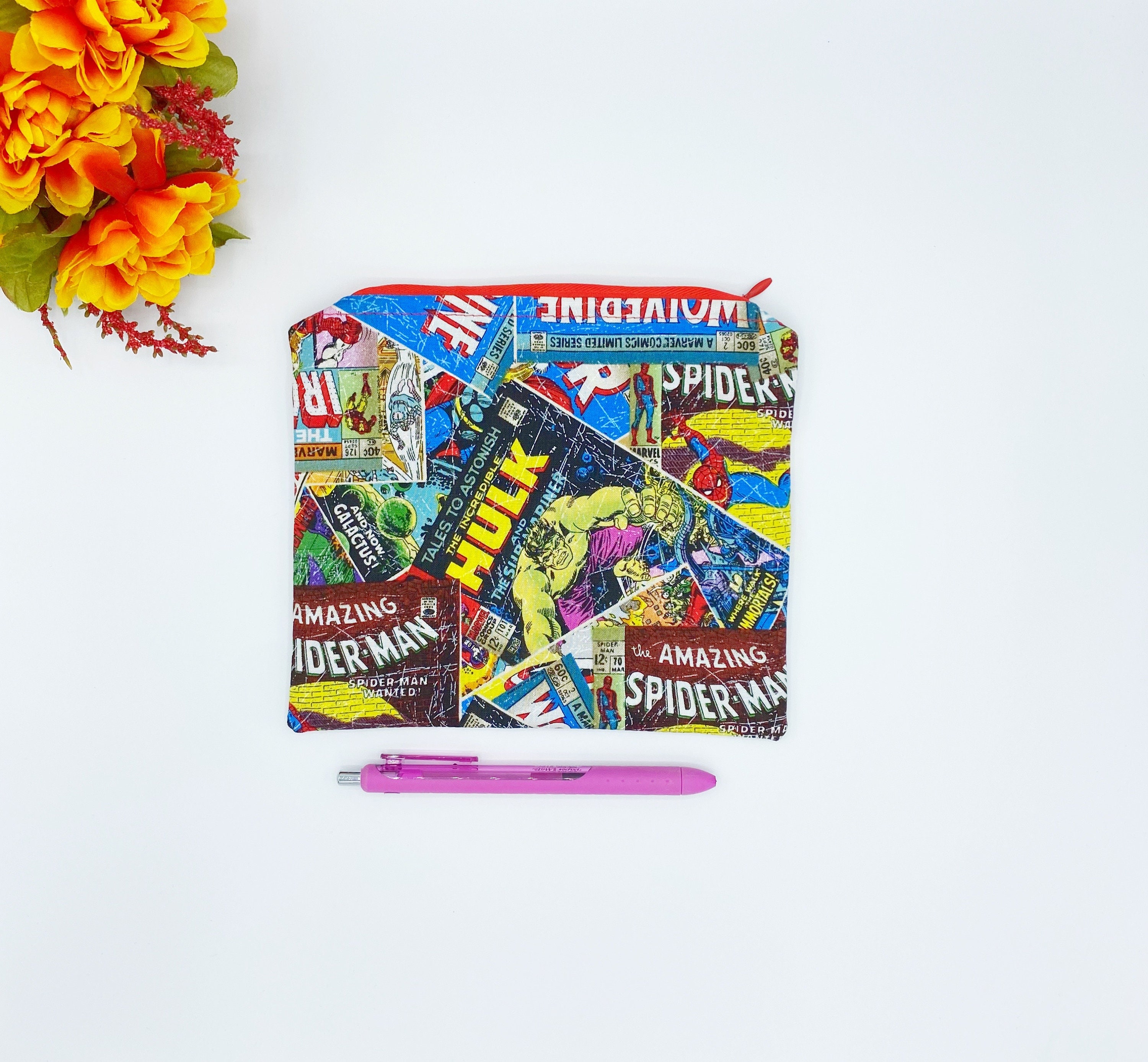 Small Comic Book Pouch Marvel Bag Pouch Superheros | Etsy