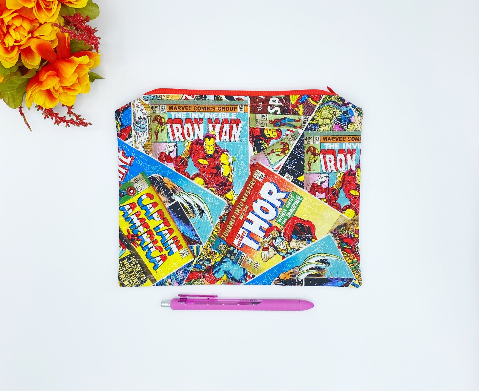 Comic Book Medium Pouch Zipper Pouch Marvel Bag | Etsy