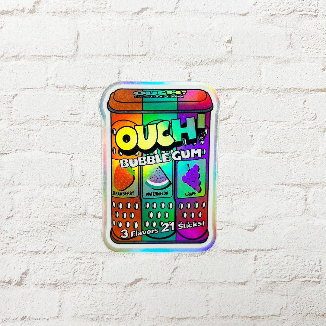 Ouch Bubble Gum Holographic Sticker | OUCH Gum | 90S Sticker | Sticker ...