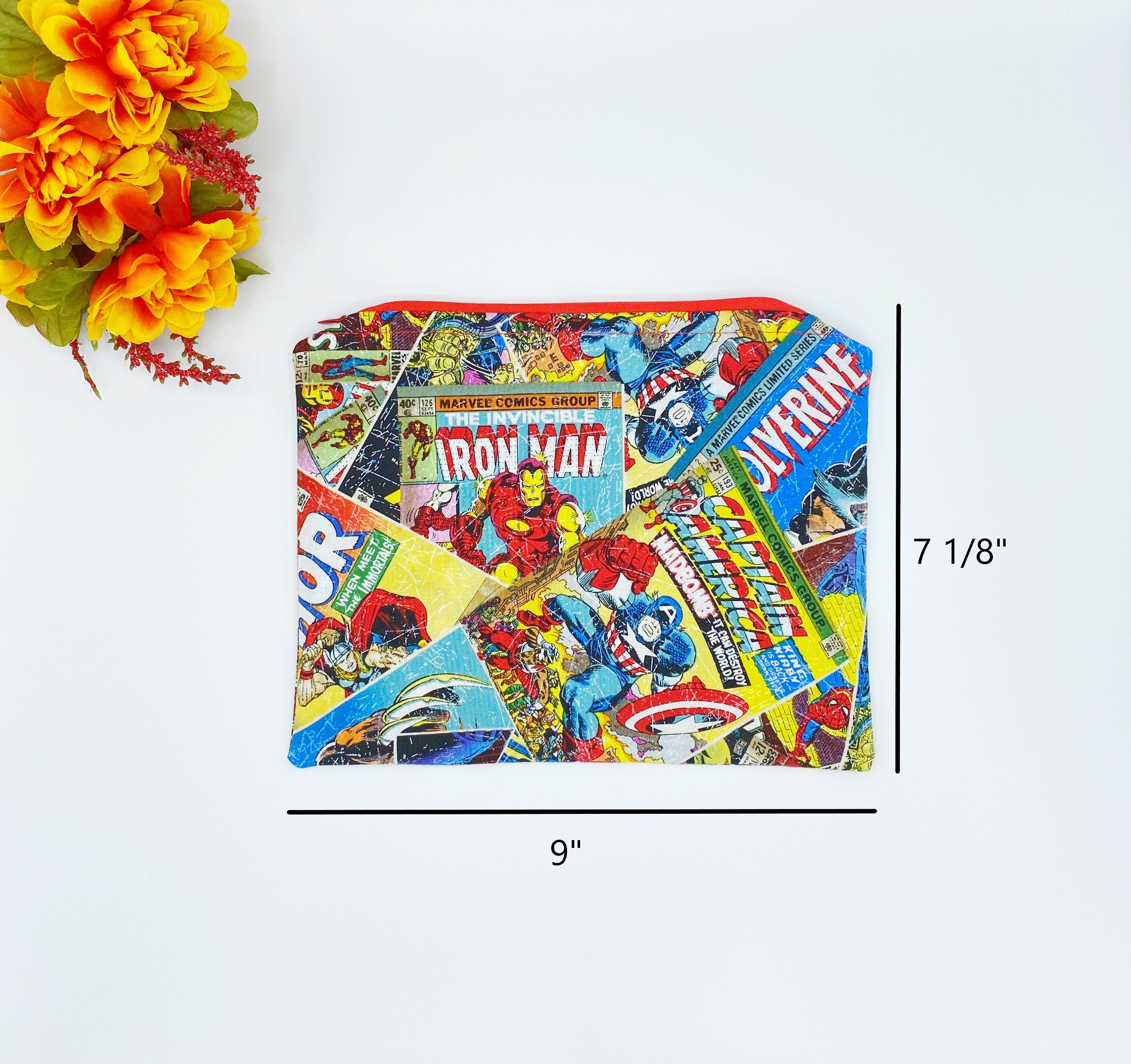 Comic Book Medium Pouch Zipper Pouch Marvel Bag | Etsy
