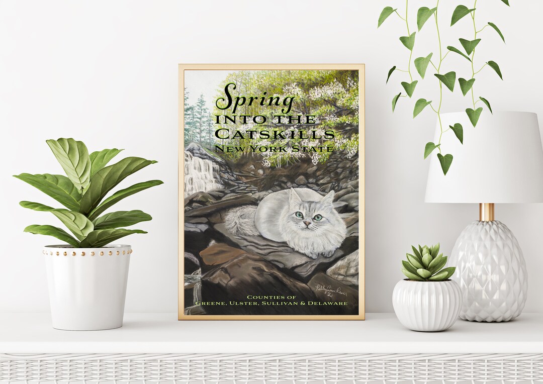 Spring Catskill Cat Tourism Poster - Etsy