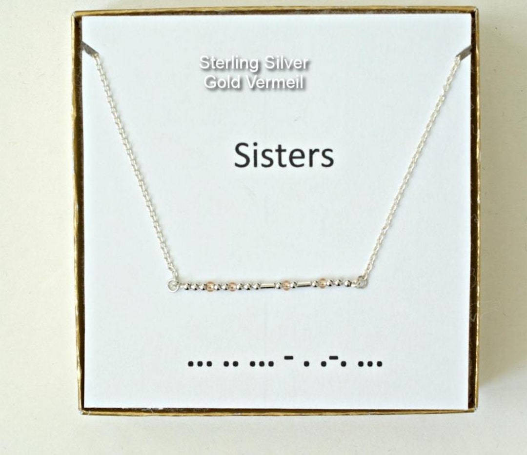 Sterling Silver Morse Code Sisters Necklace Morse Code - Etsy