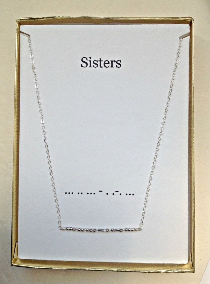 Sterling Silver Morse Code Sisters Necklace Sister Necklace - Etsy