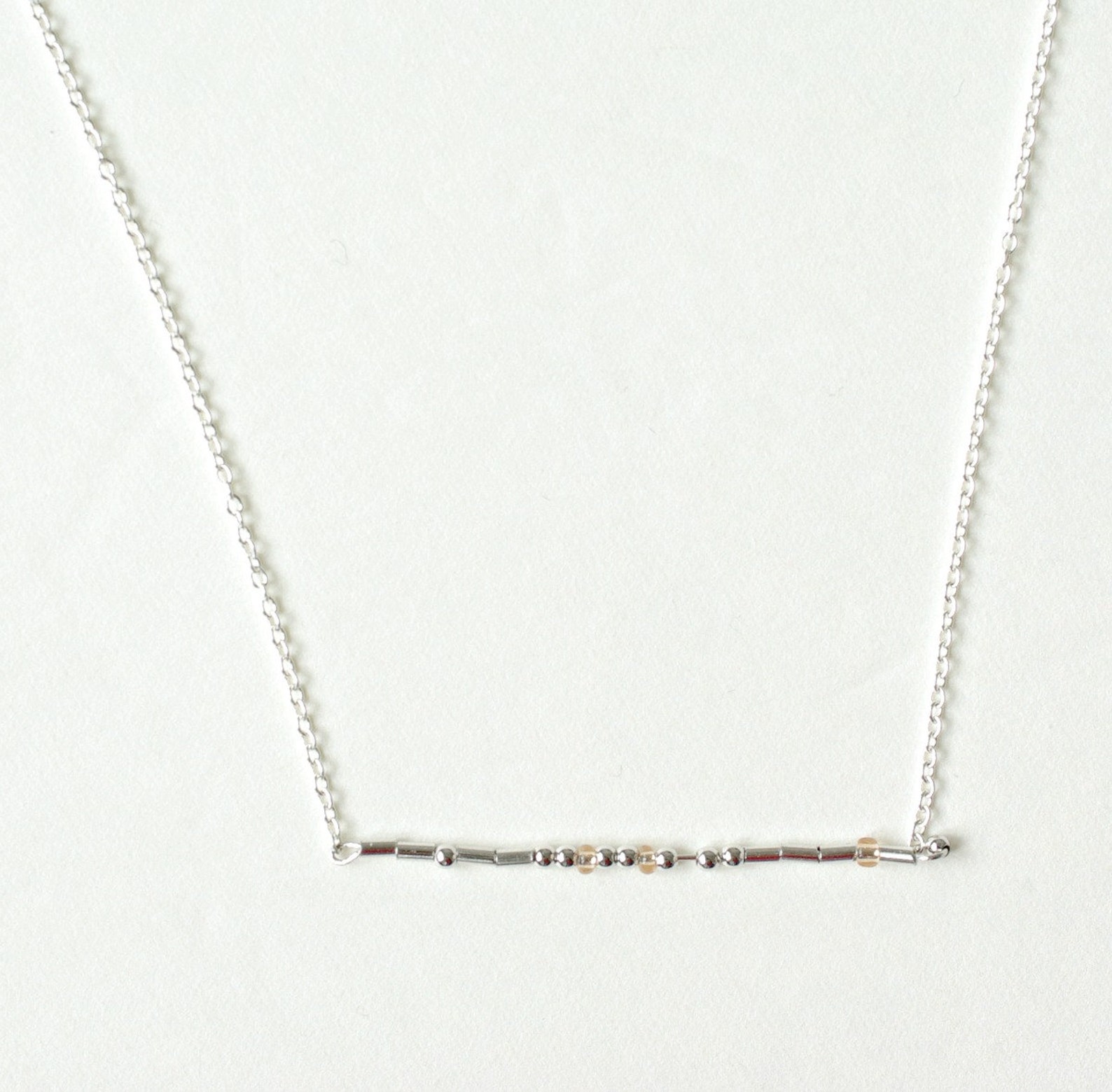 Custom Morse Code Necklace Sterling Silver, Morse Code Name Necklace ...