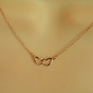 Rose Gold Interlocking Heart, Rose Gold Vermeil Sterling Silver, Two ...