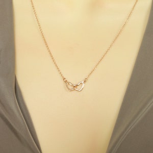 Rose Gold Interlocking Heart, Rose Gold Vermeil Sterling Silver, Two ...