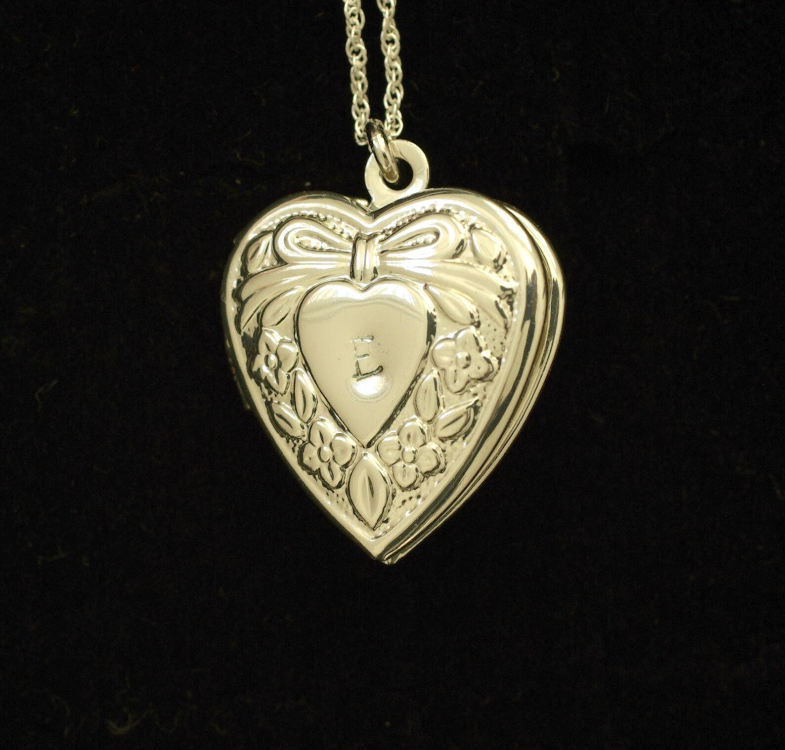 Personalized Heart Locket Necklace, Initial Locket Necklace, Sterling ...