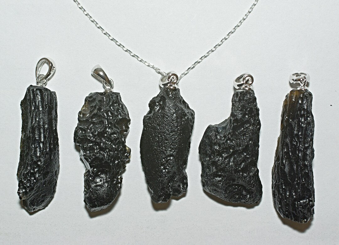Tektite Necklace Black Tektite Jewelry Meteorite Necklace - Etsy