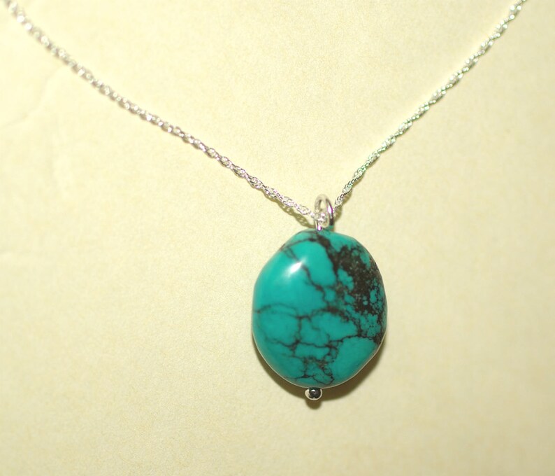 Turquoise Necklace December Birthstone Necklace Sterling - Etsy UK