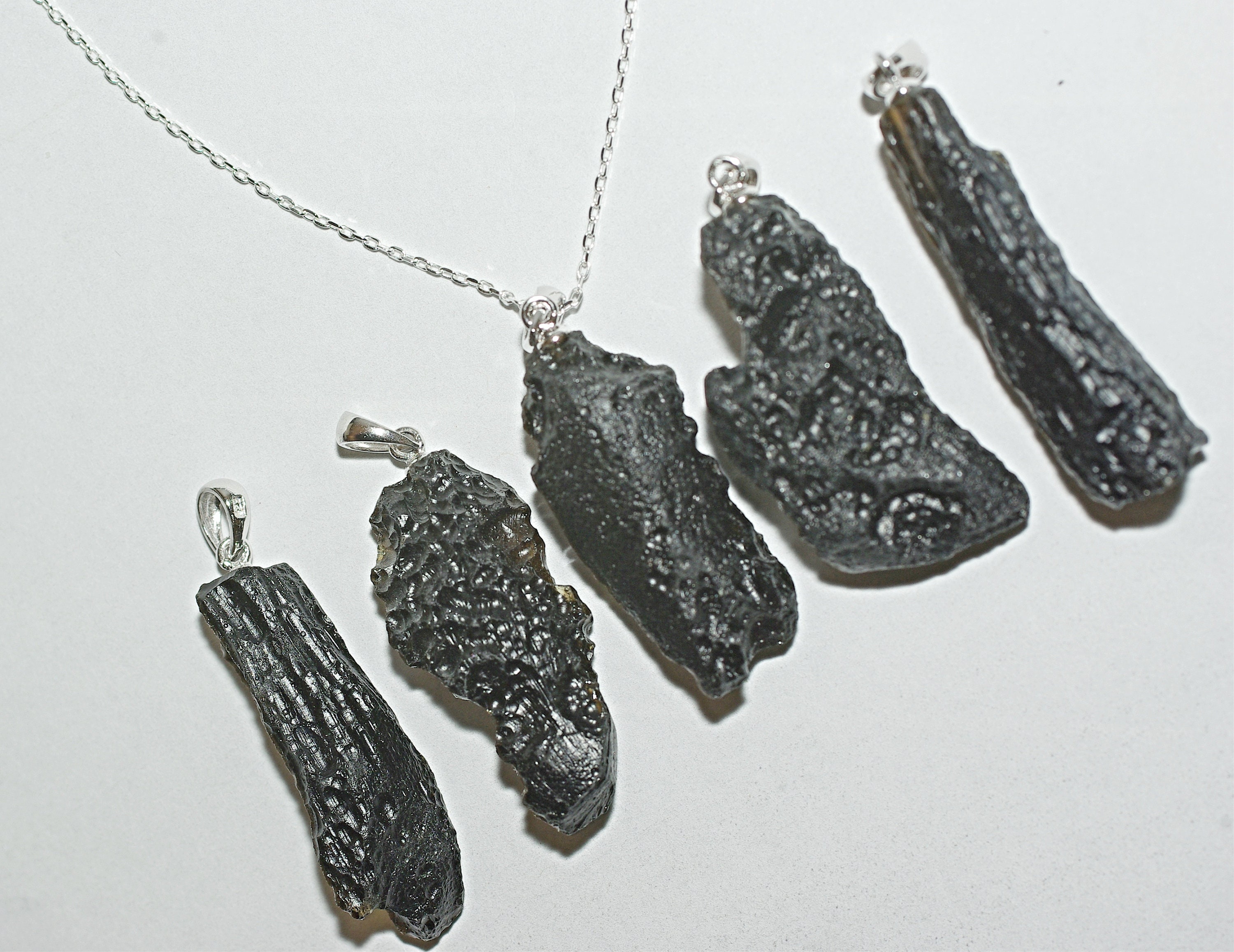 Tektite Necklace Black Tektite Jewelry Meteorite Necklace - Etsy