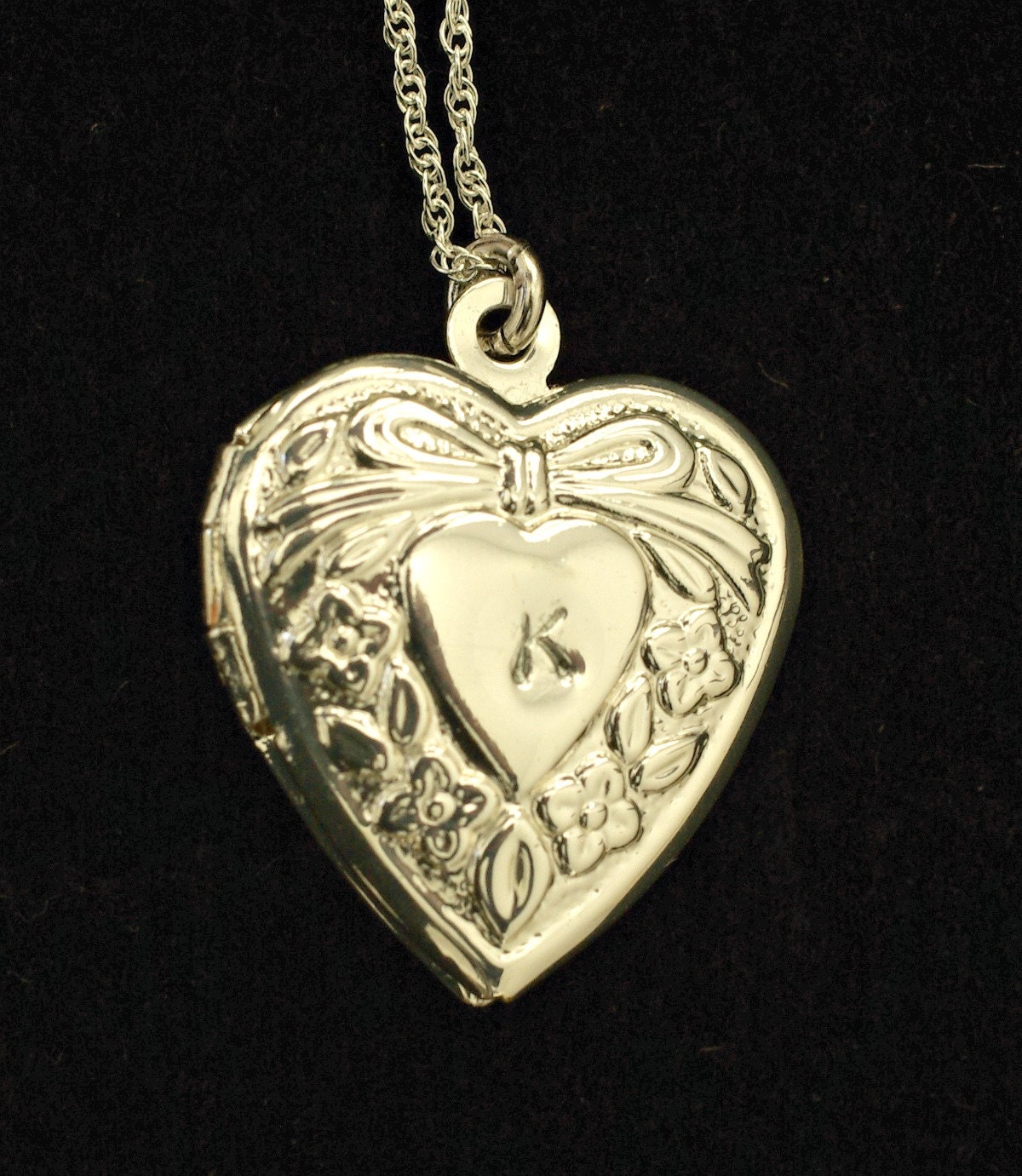 Personalized Heart Locket Necklace, Initial Locket Necklace, Sterling ...