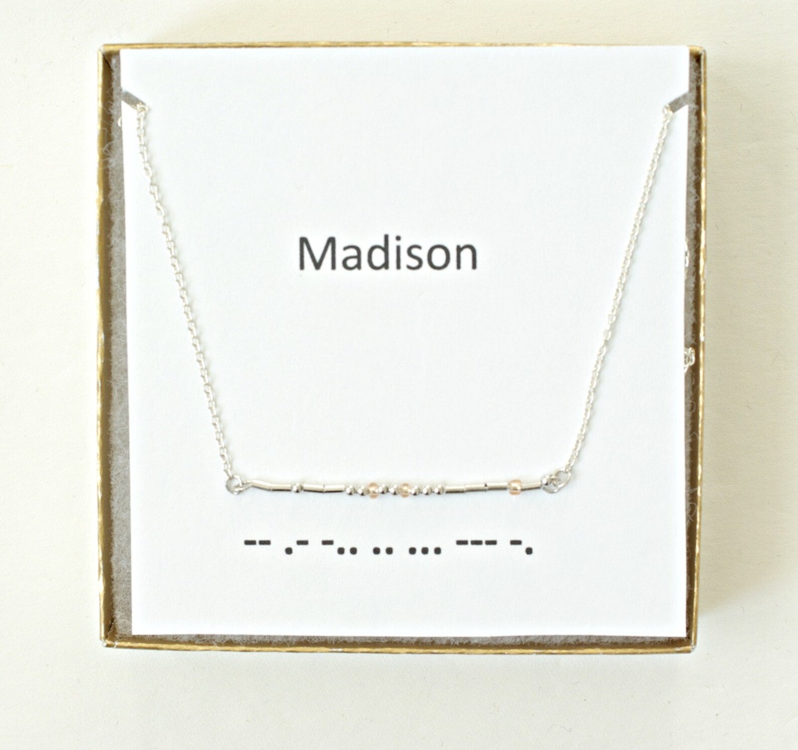 Custom Morse Code Necklace Sterling Silver, Morse Code Name Necklace ...