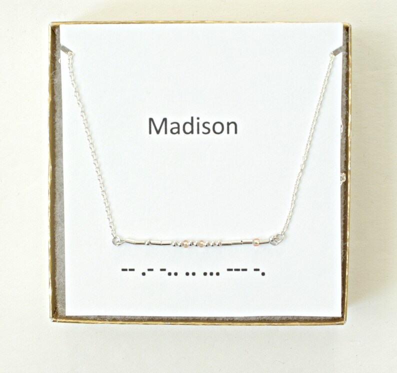 Custom Morse Code Necklace Sterling Silver, Morse Code Name Necklace, Customized Morse Code ...