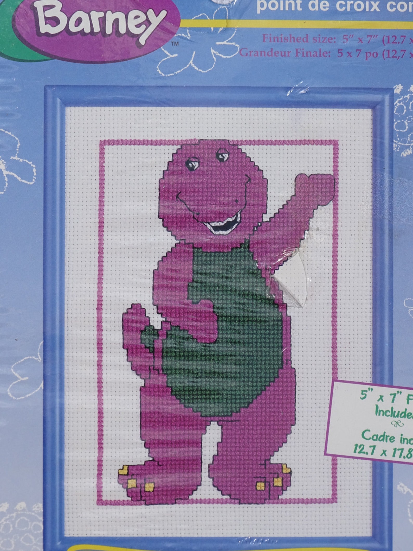 Barney, Hello Friends, Counted Cross Stitch Kit, Janlynn 16-70, Barney ...