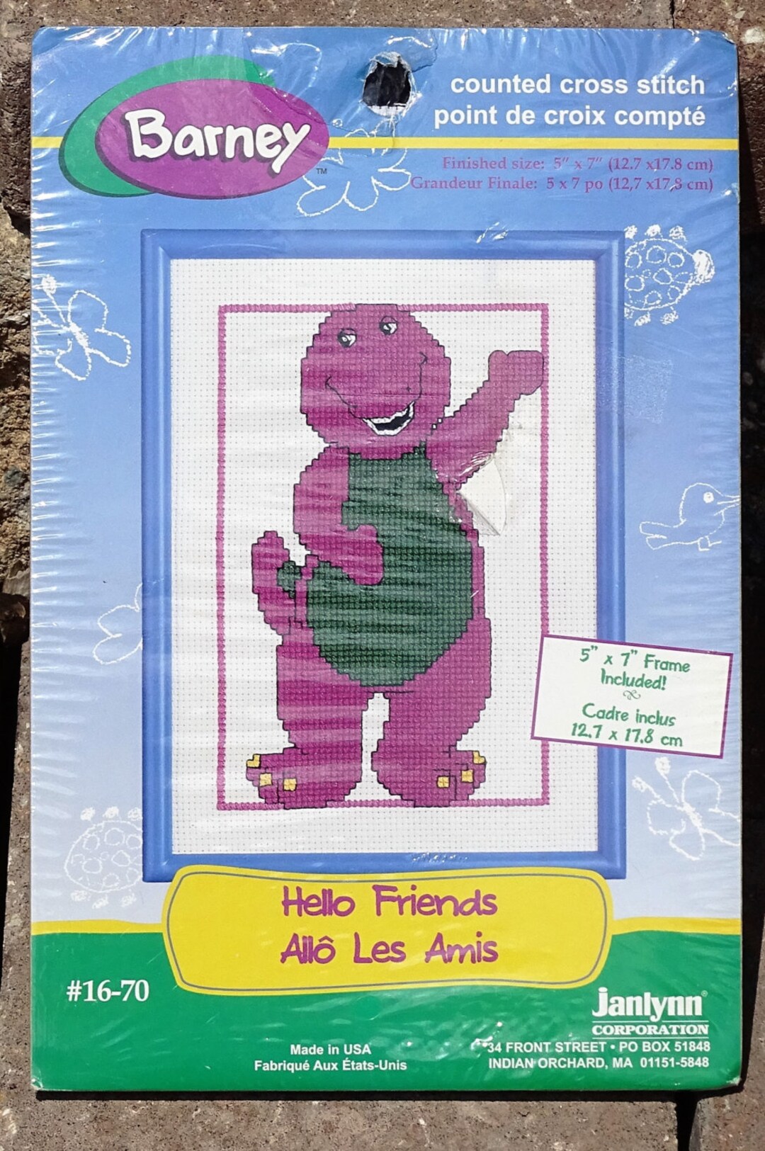 Barney, Hello Friends, Counted Cross Stitch Kit, Janlynn 16-70, Barney ...