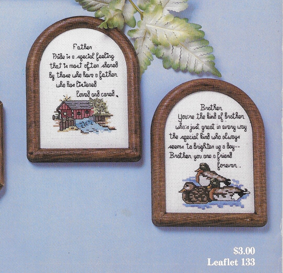 Vintage Cross Stitch Charts for Fatherr and Brother Spinning - Etsy