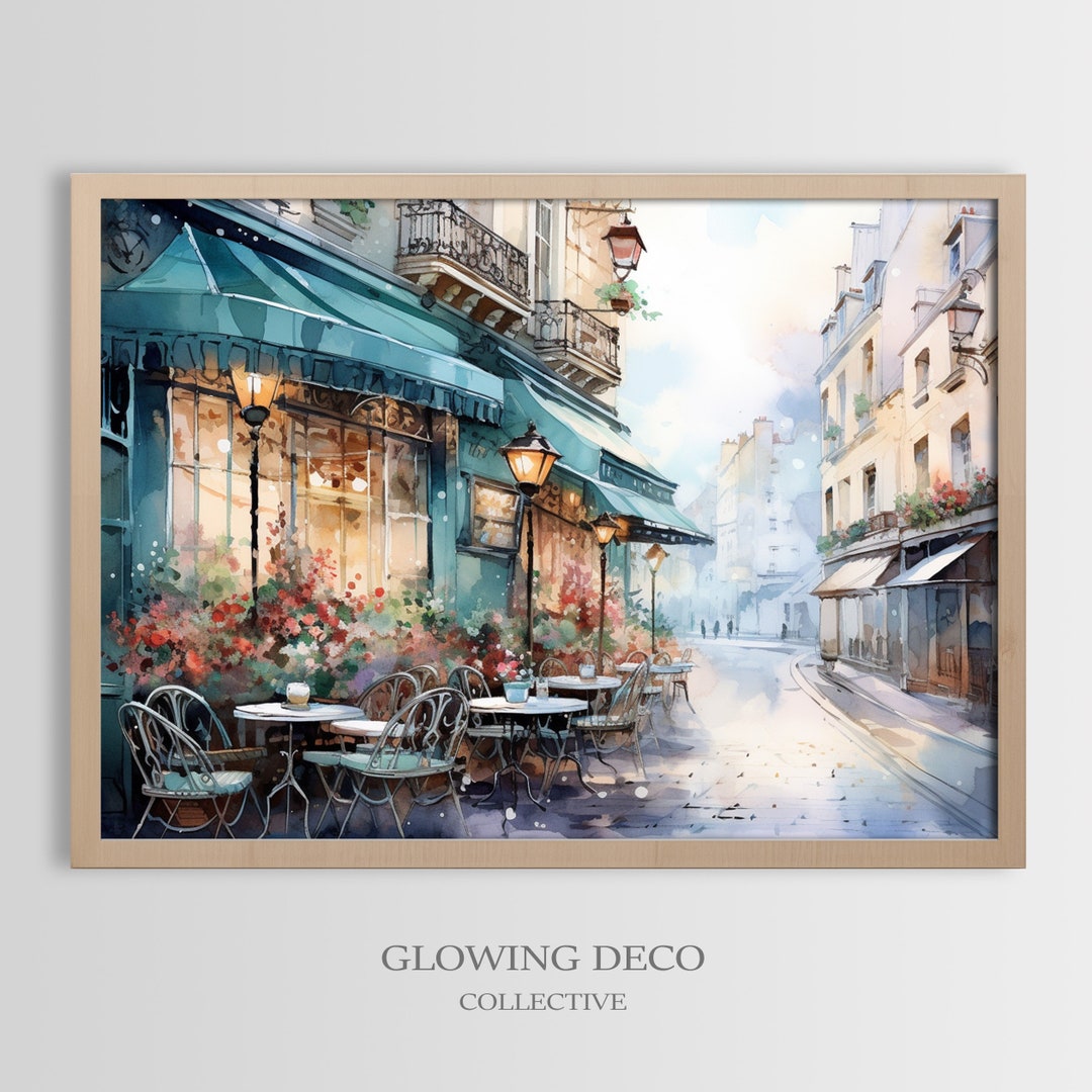 Watercolour Landscape French Cafe Wall Art Prints - Enhancing Decor ...