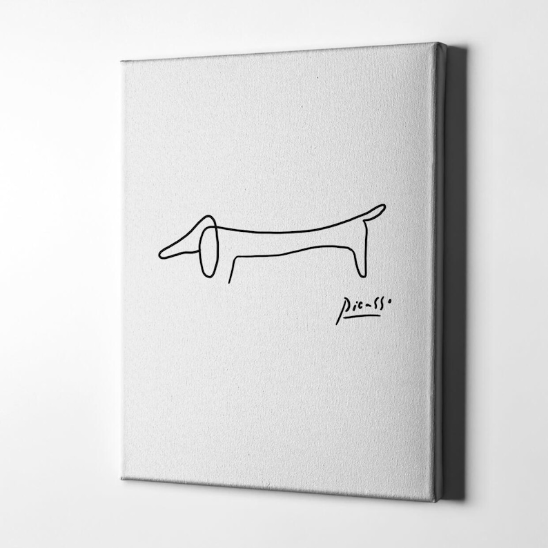 Pablo Picasso - Sausage Dog / Canvas Print - Etsy
