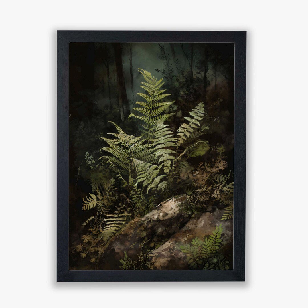 Shadow Ferns Art Print: Botanical Woodland Moss Giclée Wall Art - Etsy
