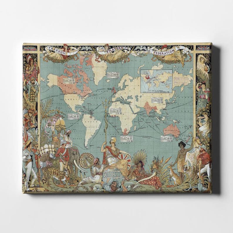 British Empire Map Imperial Federation Map of the World 1886 / Canvas ...